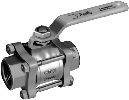 Apollo #82-140-01 3in Bronze 3-Piece Full Port Ball Valve with 316SS ...