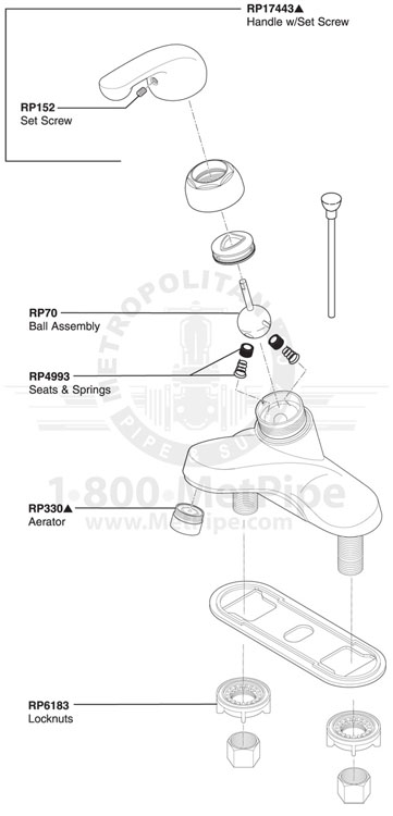 Delta Faucets #RP17443 Handle Assembly - PHWarehouse.com
